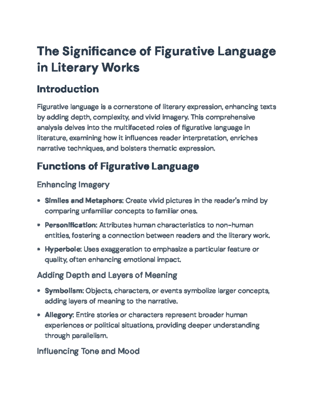 Figurative Language in Literature: Analysis of Its Significance and ...