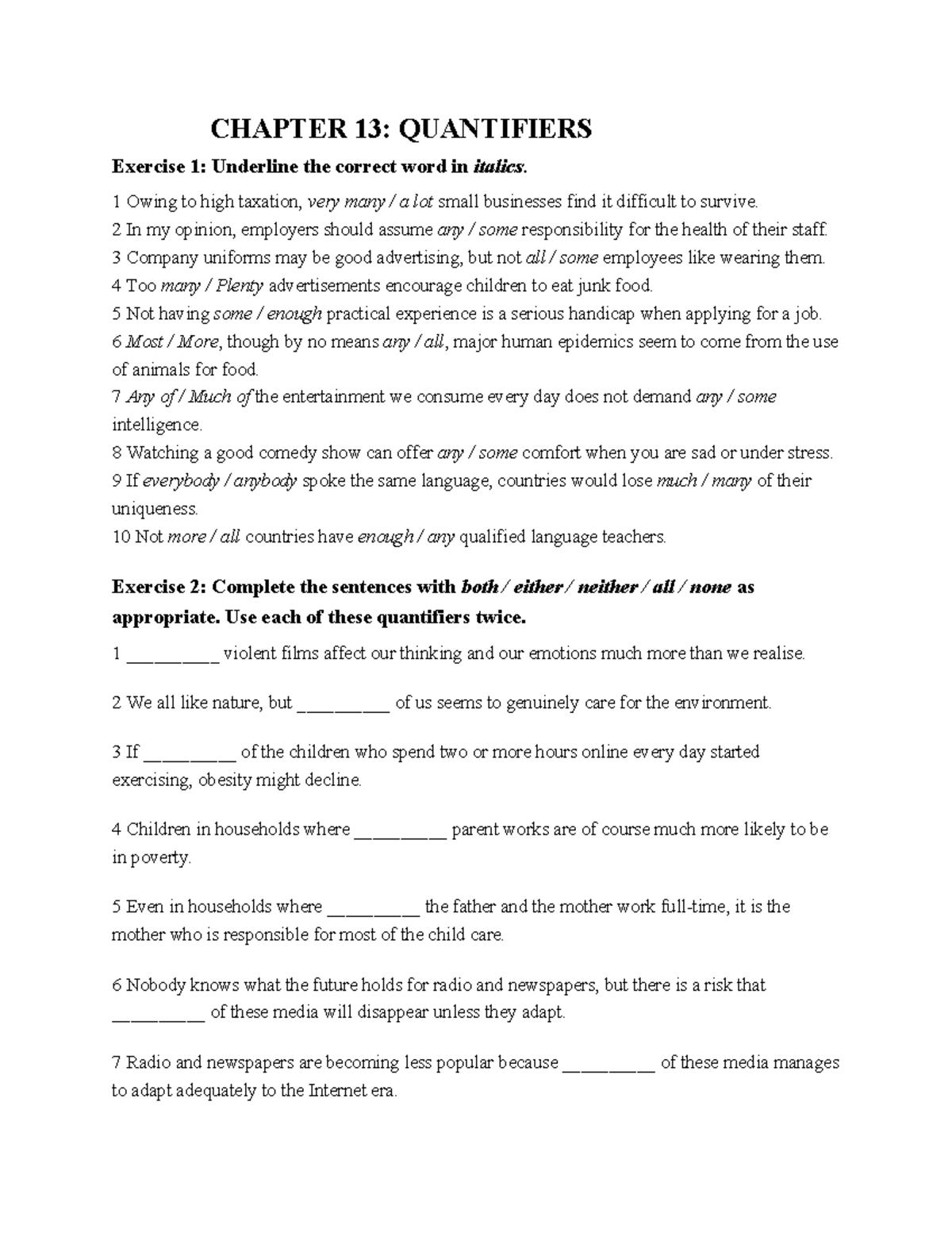 CHAPTER 13-21: QUANTIFIERS, PREPOSITIONS, AND CAUTIOUS LANGUAGE ...