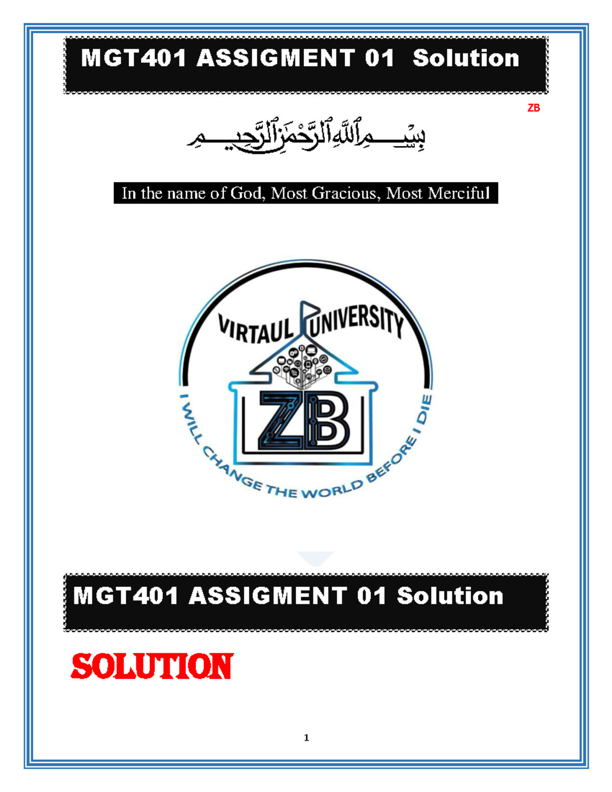 Mgt401 Assignment 01 Solution 2025 By Zb Cash Flow Analysis Guidance