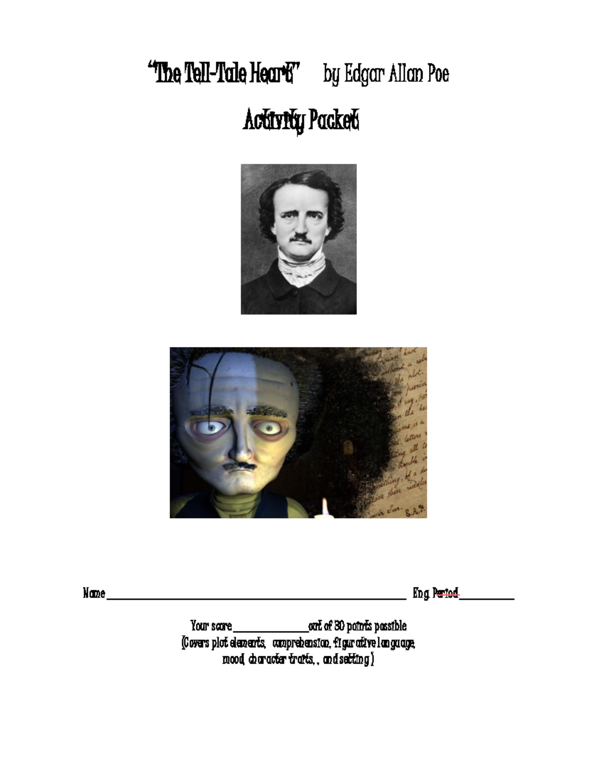 The Tell-Tale Heart Activity Packet (Eng. 30 Points) - Studocu