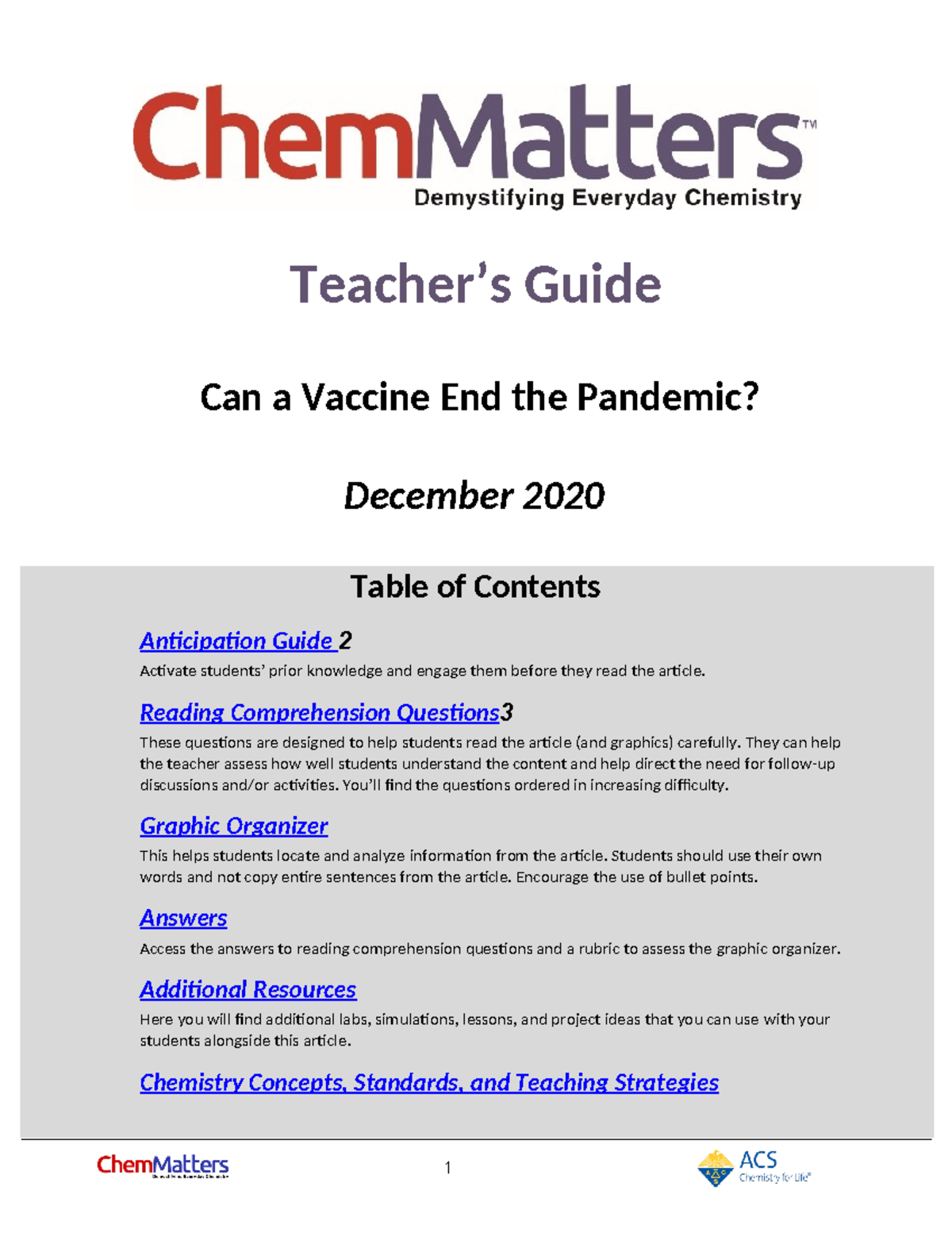 Teacher's Guide: Vaccines & COVID-19 (TGV-101) - Studocu