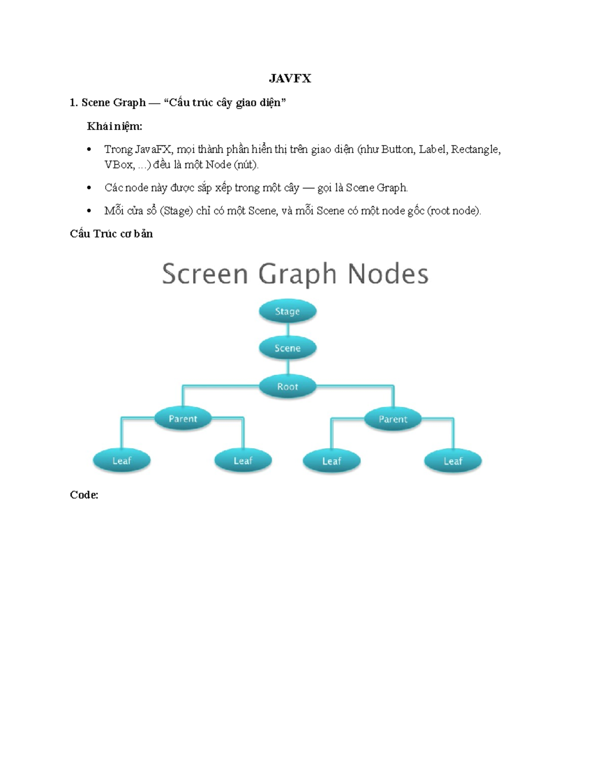 JAVFX 1. Cấu Trúc Scene Graph và Property Binding - Studocu