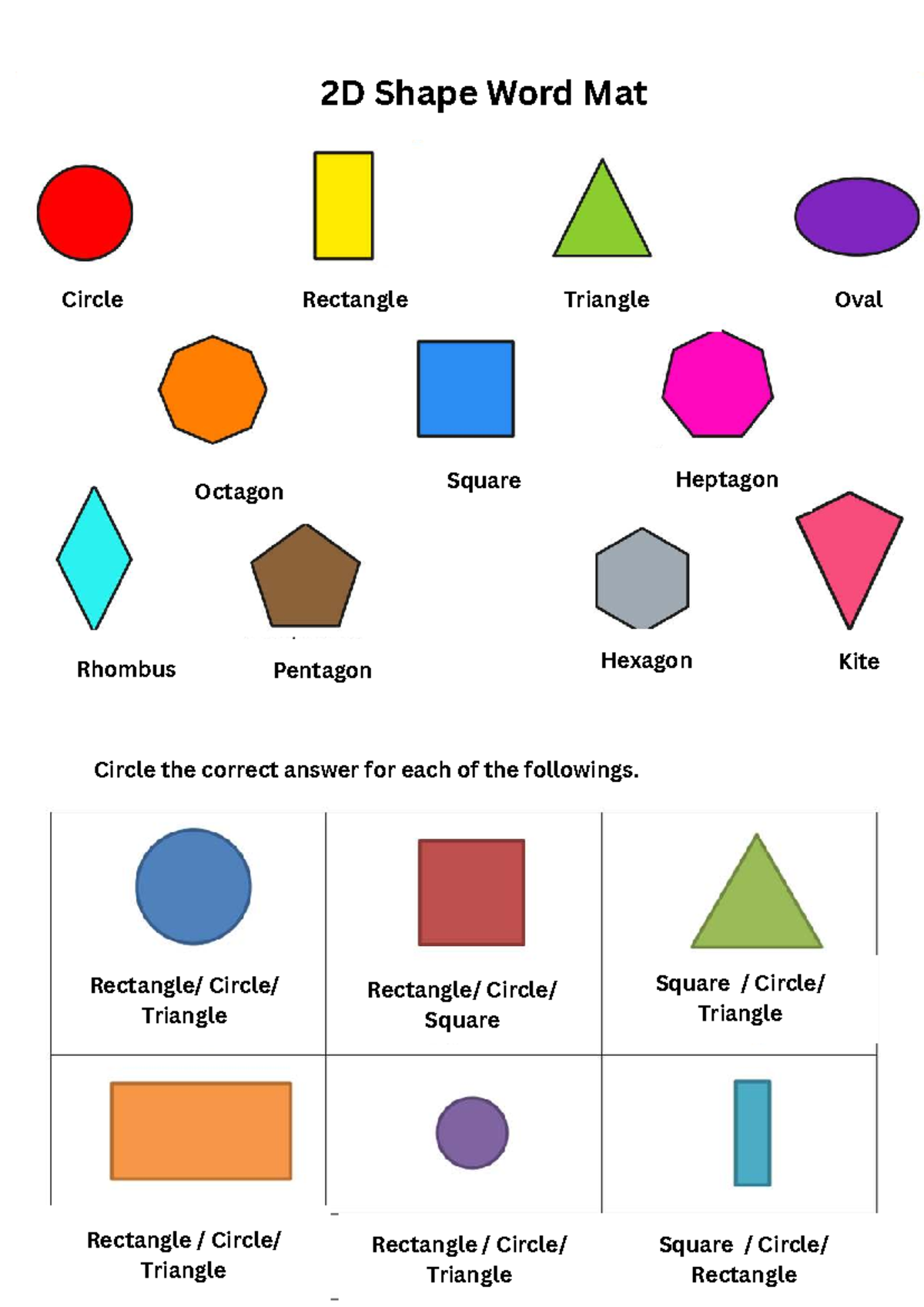 Shapes (Unit 3): 2D and 3D Shape Properties and Activities - Studocu