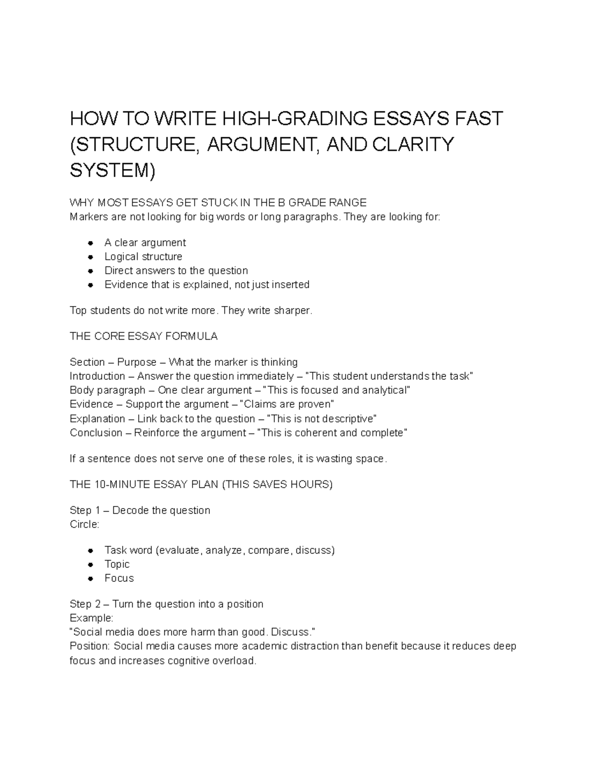 HOW TO Write High-Grading Essays Fast (Structure, Argument, Clarity ...