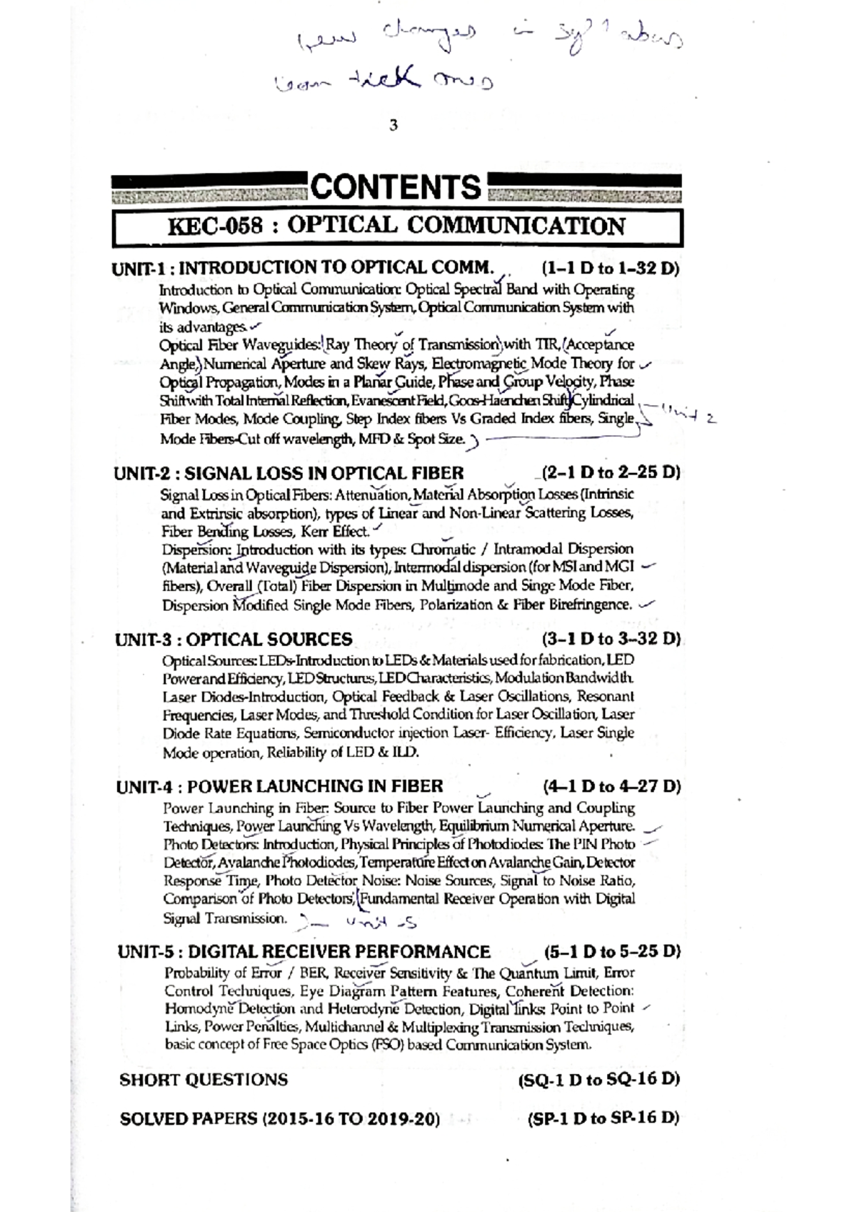 Optical Communication (OFC) - Comprehensive Study Guide and Notes - Studocu