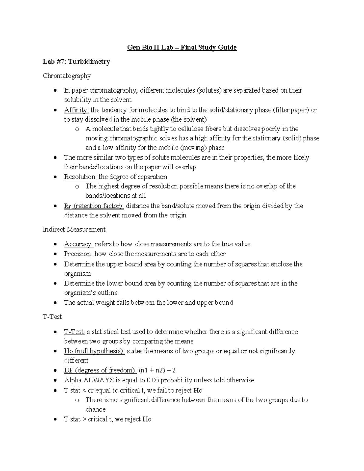 BIO 2 LAB Final Exam Study Guide: Key Concepts & Techniques - Studocu