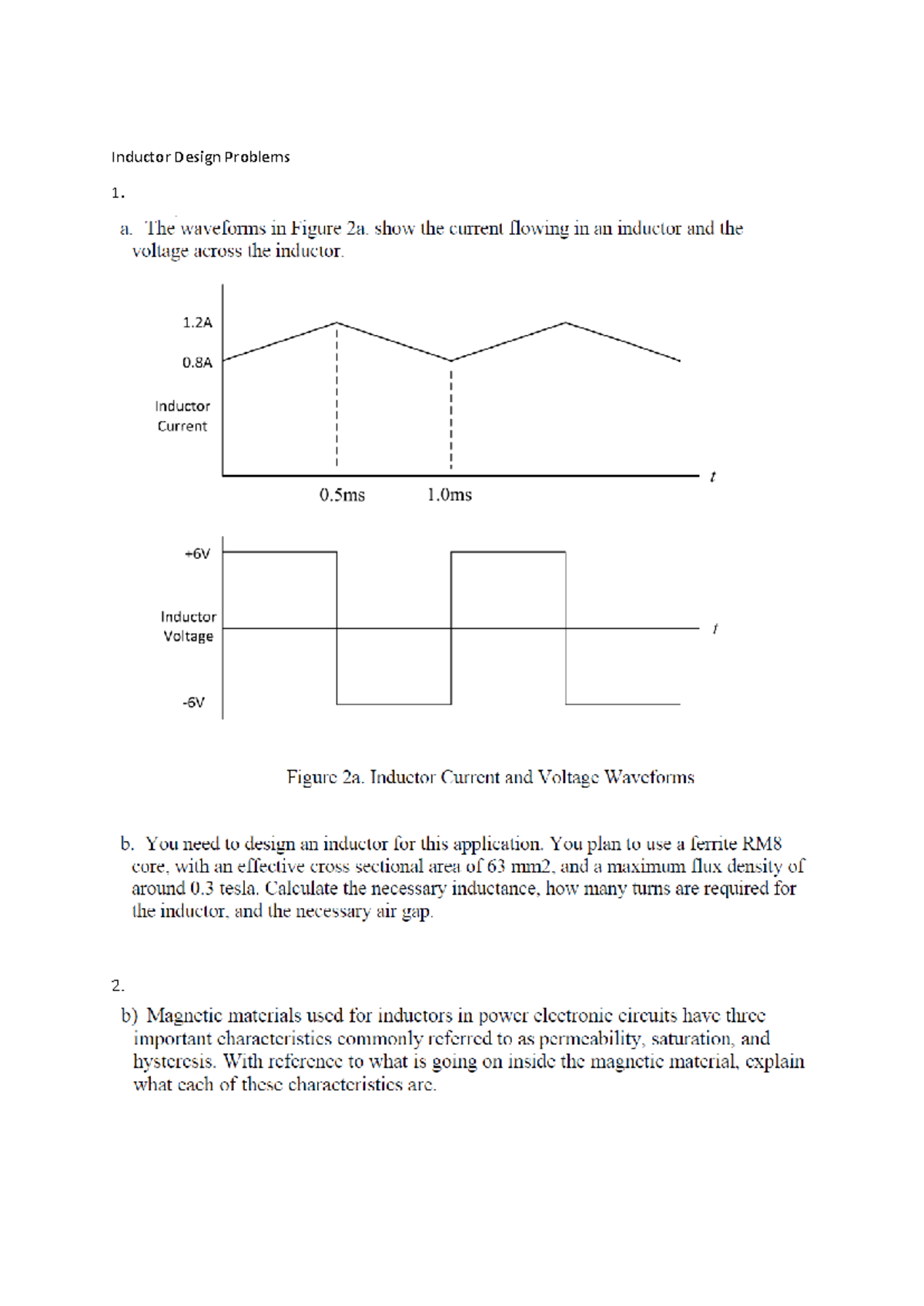 Inductor Design Problems: Calculations & Magnetic Material ...