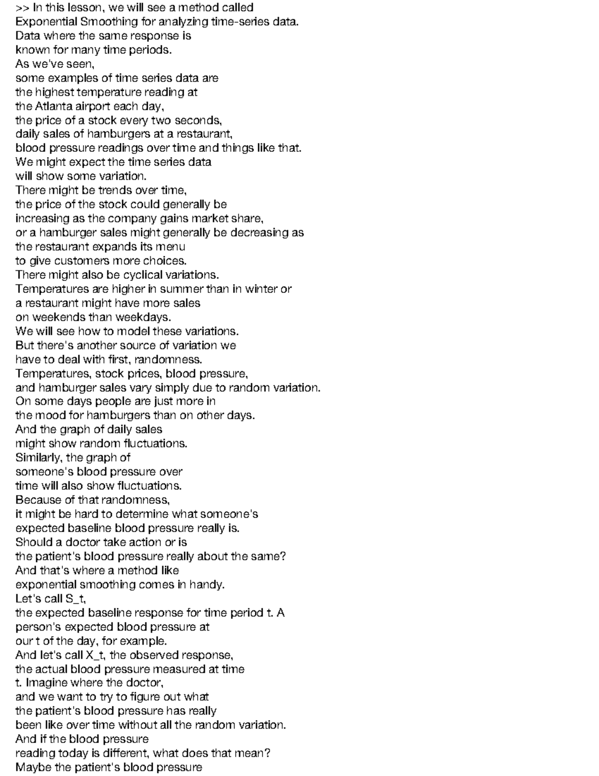Mod7-Intro to Exponential Smoothing: Analyzing Time Series Data - Studocu