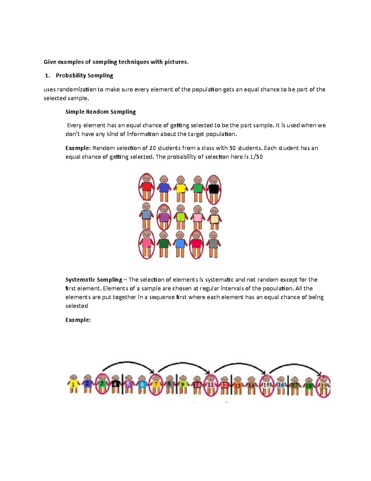 Week 13 Sampling Techniques - Give examples of sampling techniques with ...