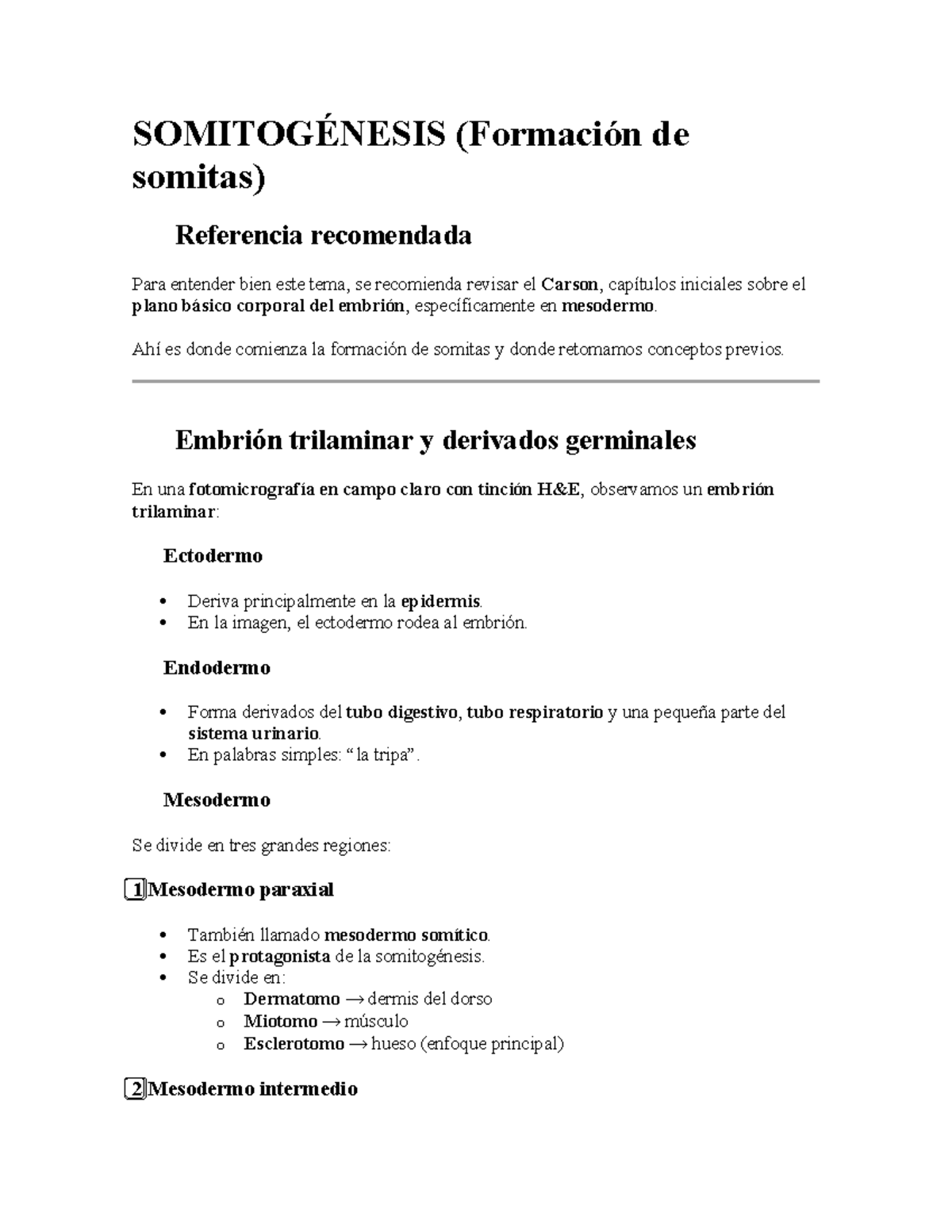 SOMITOGÉNESIS: Formación de Somitas y Desarrollo del Esqueleto Axial ...