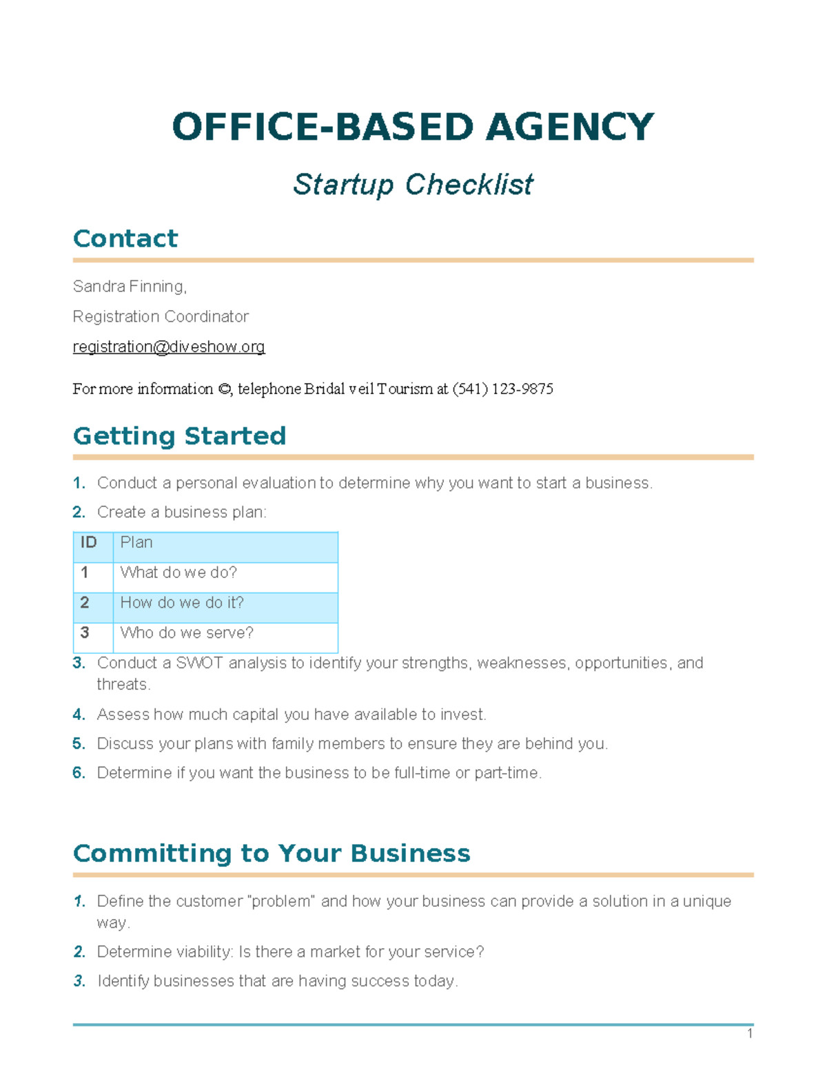 AGENCY Startup Checklist: Essential Steps for Success - Studocu
