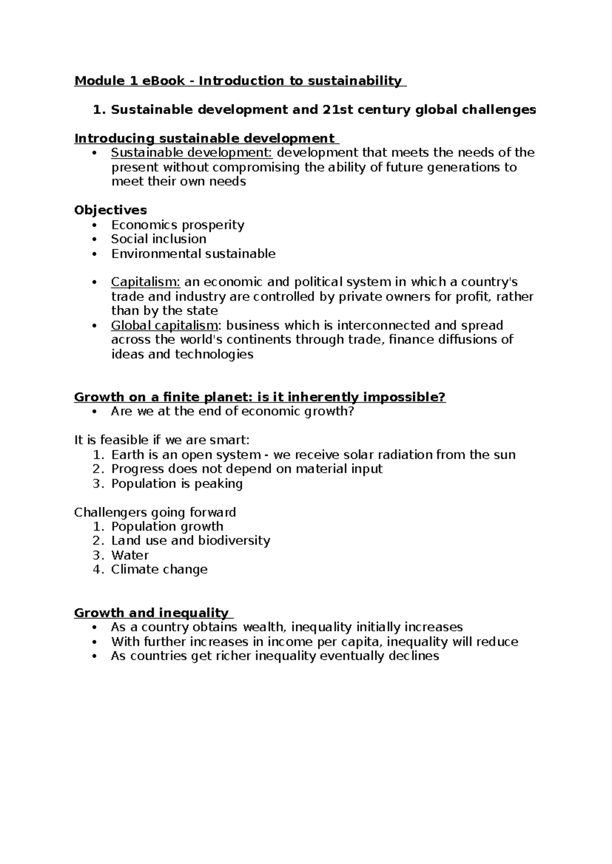 BEX3150 Module 1: Introduction to Sustainability Overview and Insights ...