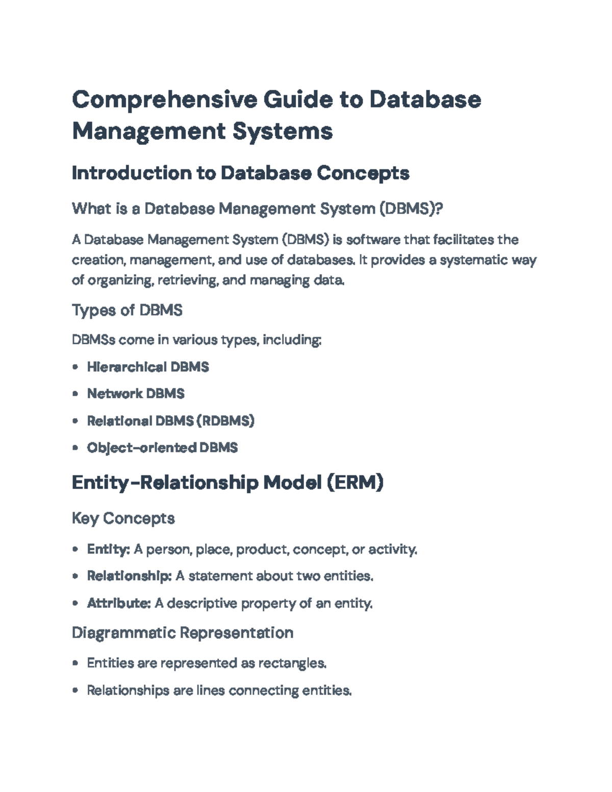 Comprehensive Guide to Database Management Systems (CS101) - Comprehensive Guide to Database ...