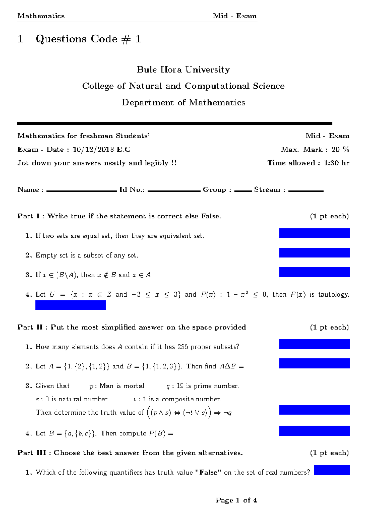 Mathematics for Freshmen: Mid Exam Guide (MATH 101) - Studocu