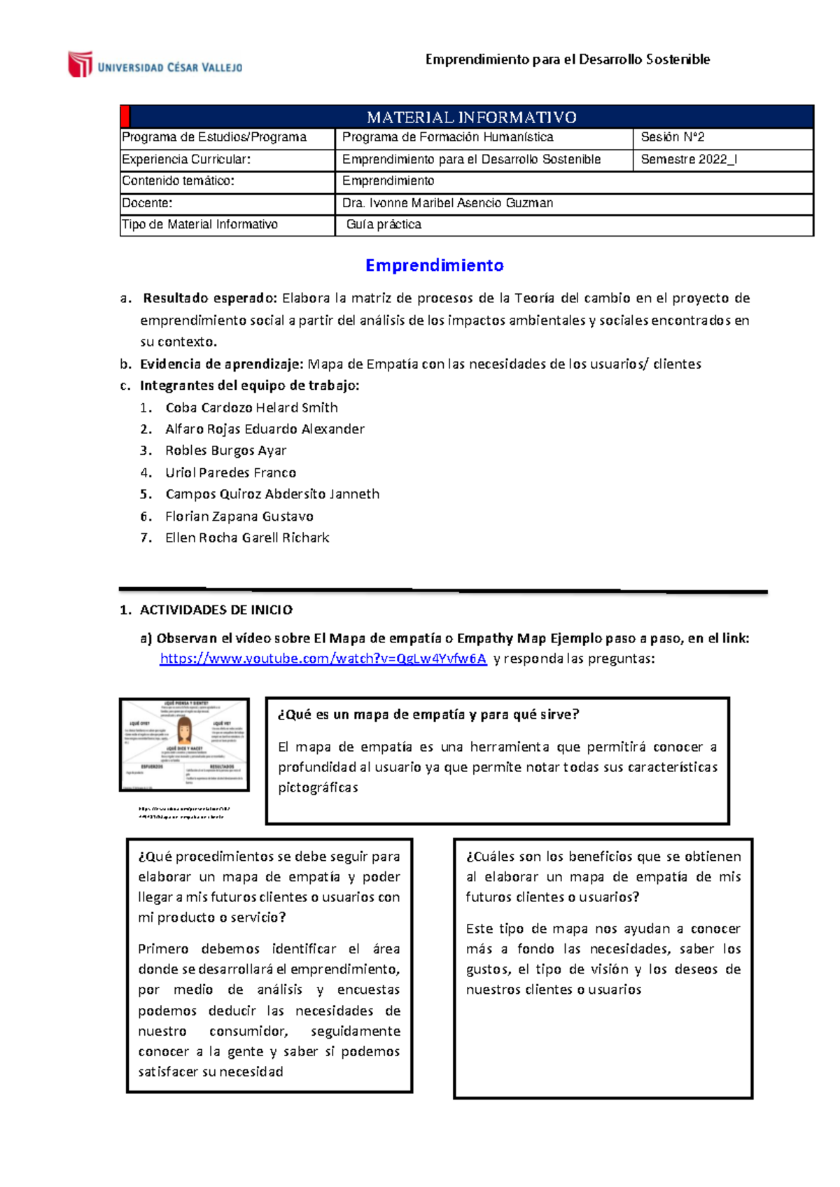 GUÍA Práctica N° 02(1) 222 - PROGRAMA DE FORMACI”N HUMANÕSTICA MATERIAL INFORMATIVO Programa de ...
