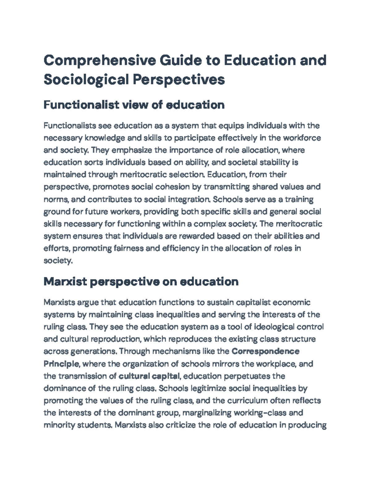 Sociological Perspectives on Education: Key Concepts Explained (EDU 101 ...