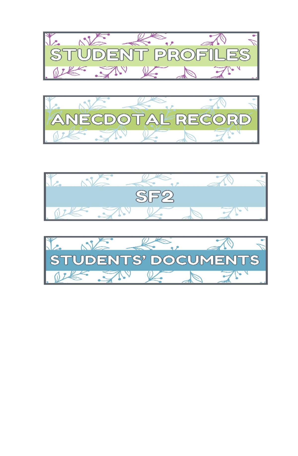 Student Profiles and Anecdotal Records: Labels Overview - Studocu