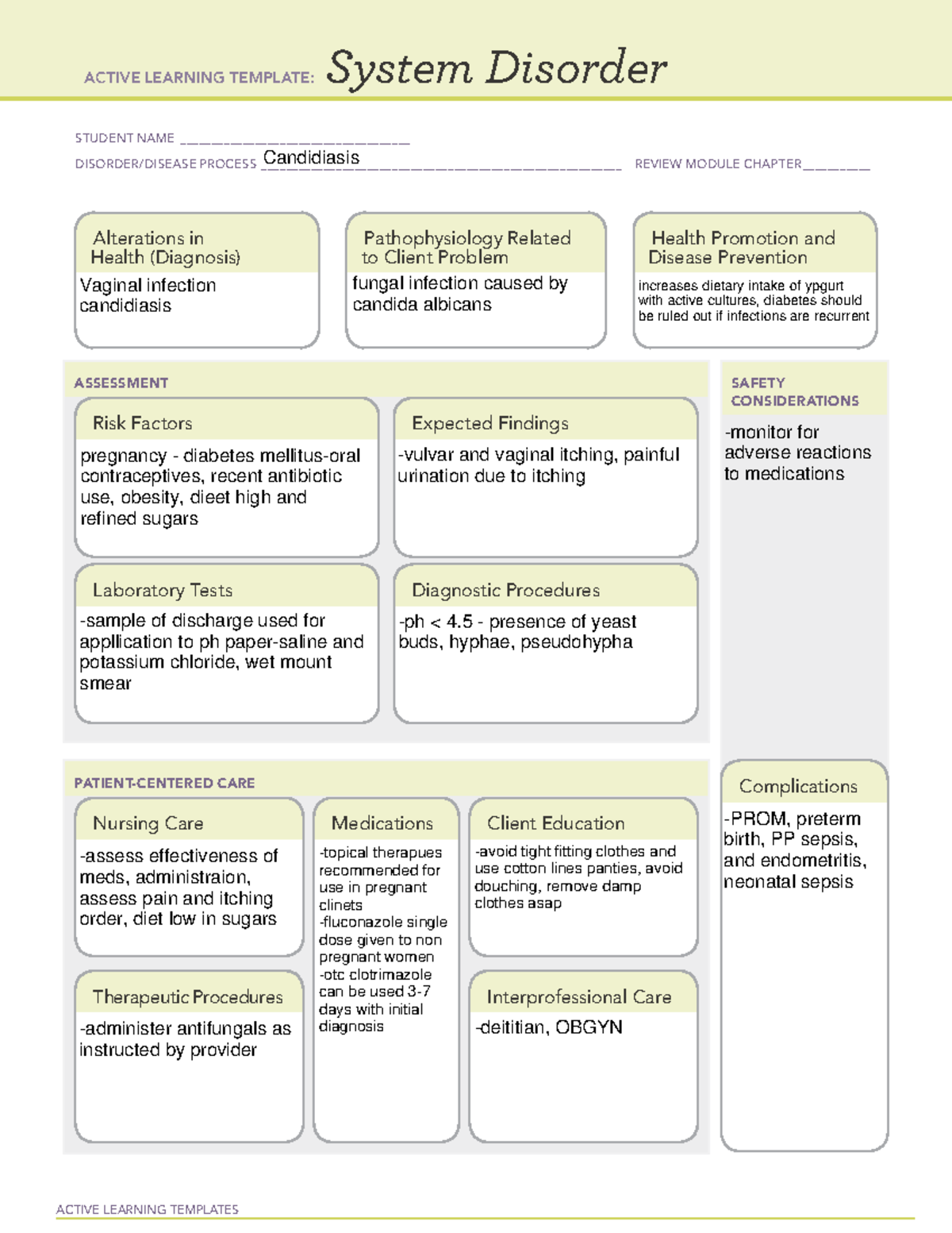 ATI template for pediatrics rn practice. - ACTIVE LEARNING TEMPLATES ...