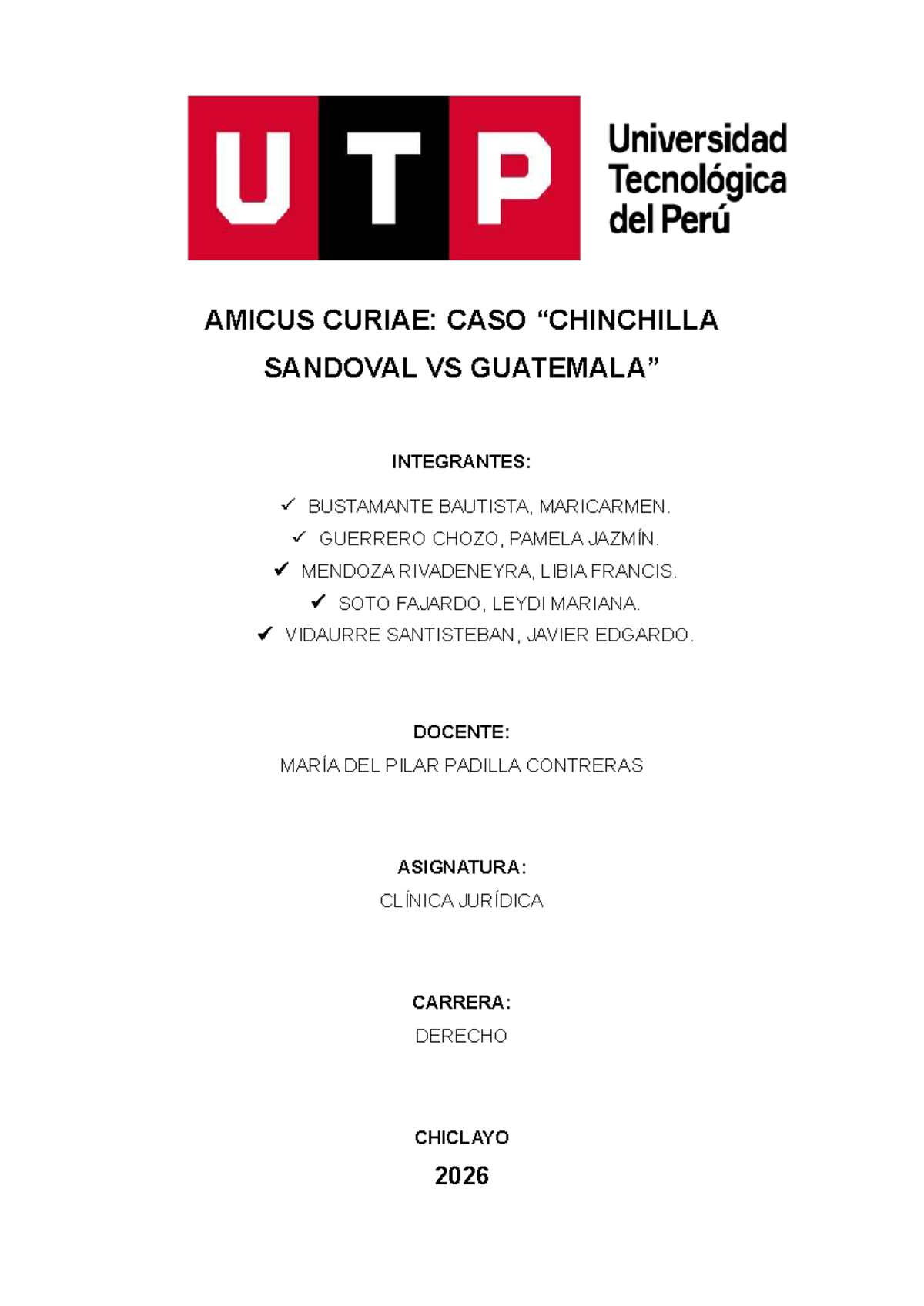 Amicus Curiae: Análisis del Caso Chinchilla Sandoval en Clínica ...