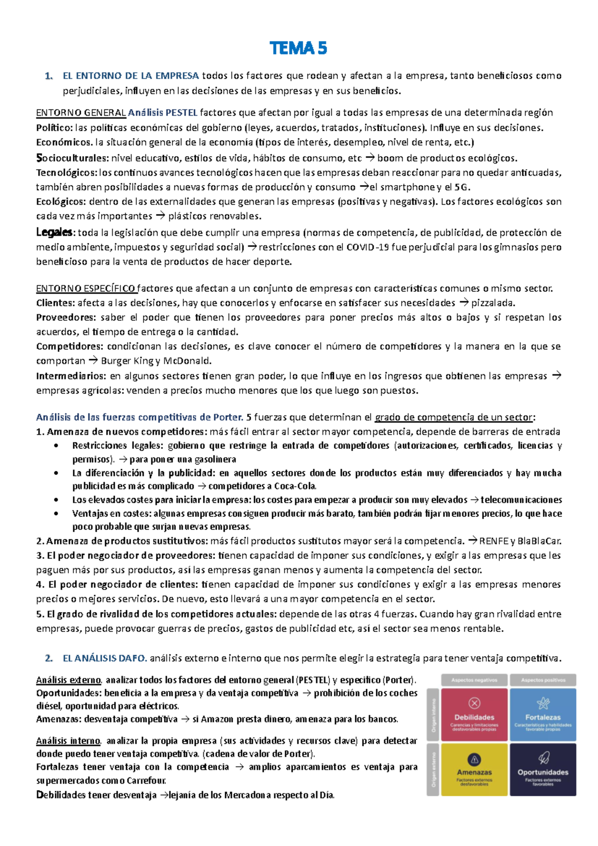 TEMA 5: Análisis del Entorno Empresarial y Estrategias Competitivas ...
