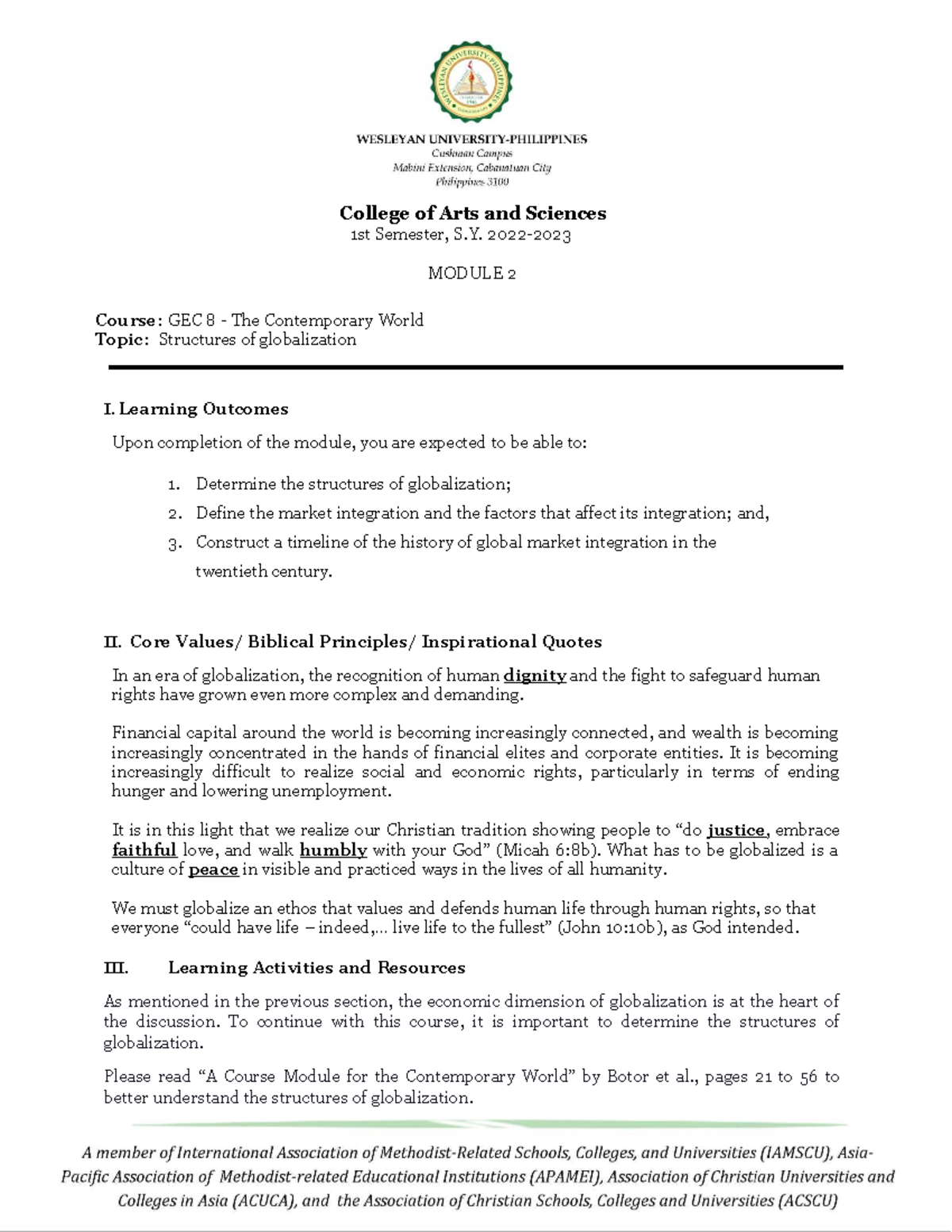 GEC 8 Module 2: Structures of Globalization Overview & Learning ...