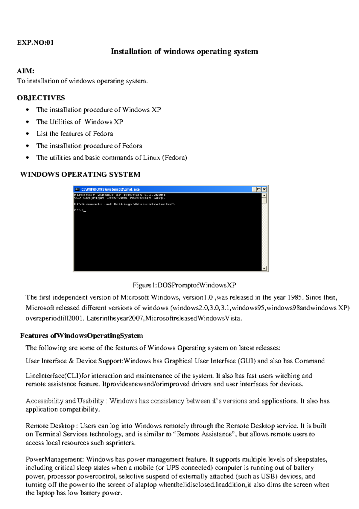 OS Record LAB Manual - Windows & Fedora Installation Guide - Studocu