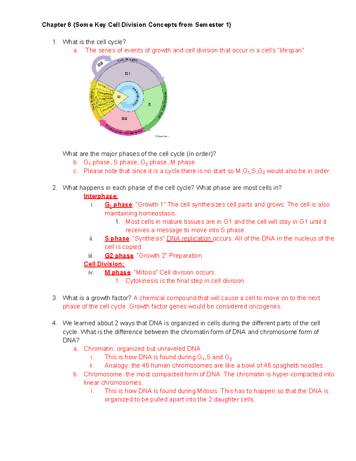 Cell Cycle, Mitosis & Meiosis Review - Bio 101 Concepts - Studocu