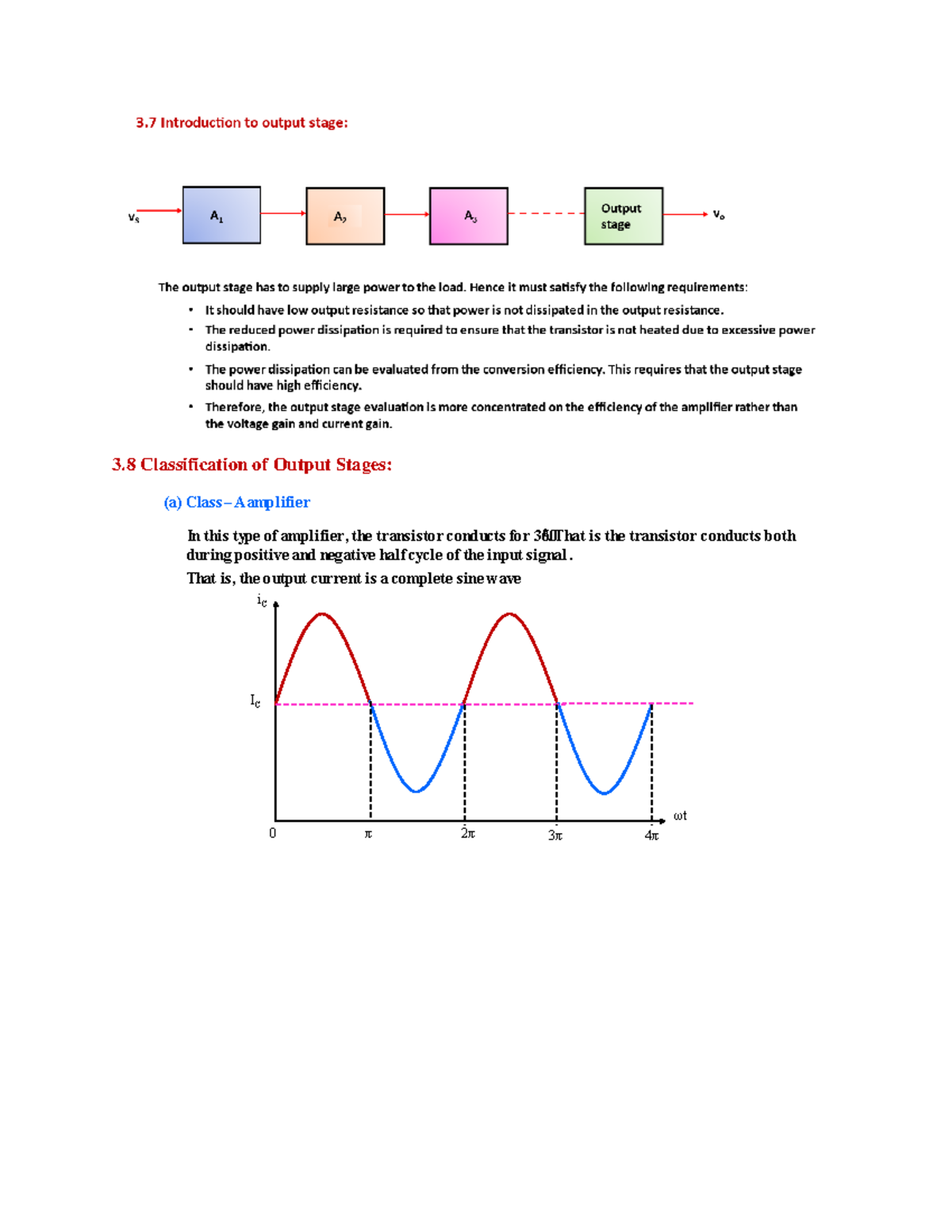 Module-3 Power amplifier - 3 Classification of Output Stages: For all ...