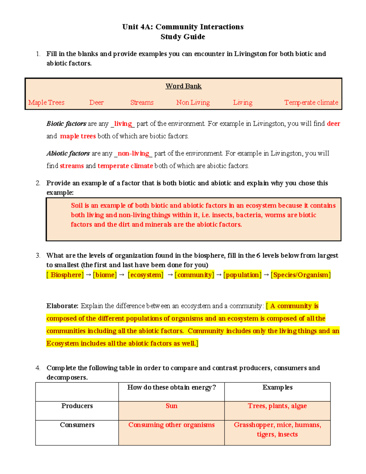 Unit 4A: Community Interactions Practice Test Key and Study Guide - Studocu