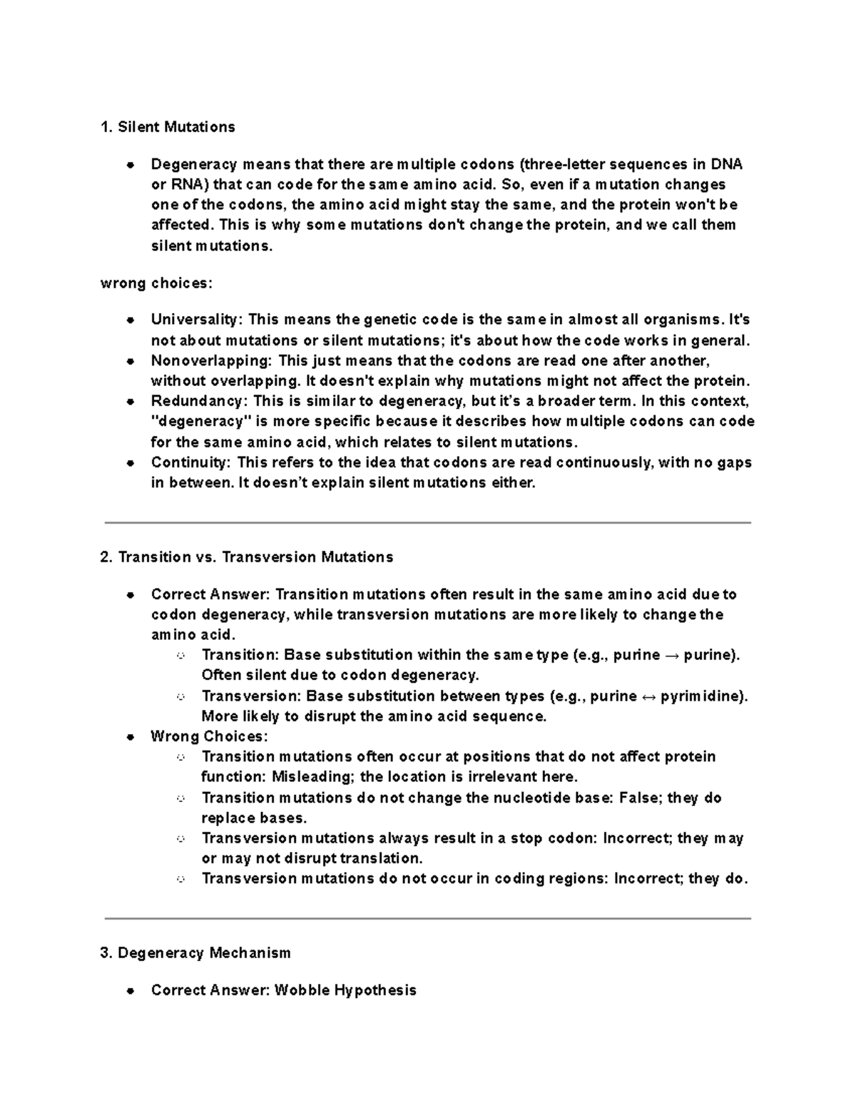 Study Guide: Gene Regulation Mechanisms & Genetic Disorders (Bio 101 ...