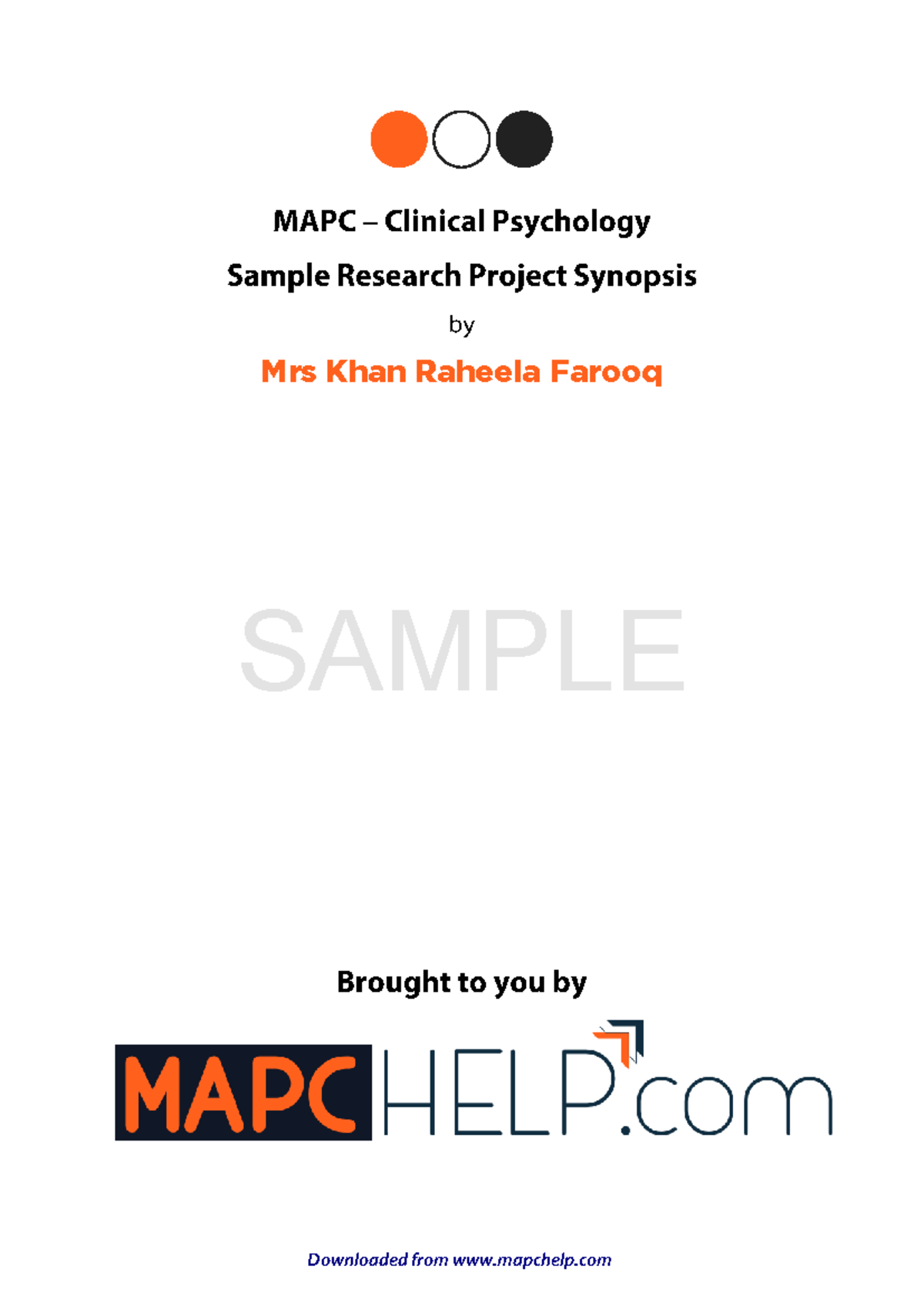 MAPC Research Project Synopsis: Stress Among Teachers in Private & Gov ...