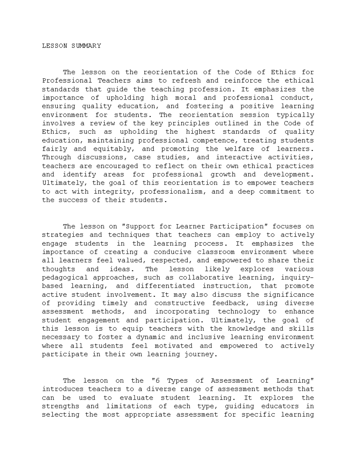 BASIC ELEMENTS OF A SHORT STORY - LESSON SUMMARY The lesson on the ...