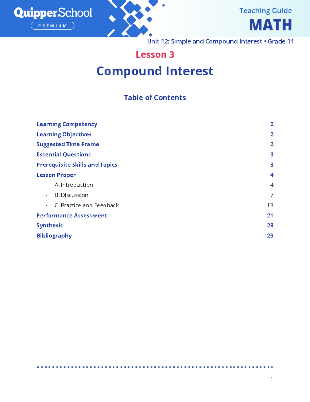 GMTC 1203 Q2 FD - Grade 11 Lesson on Compound Interest - Studocu