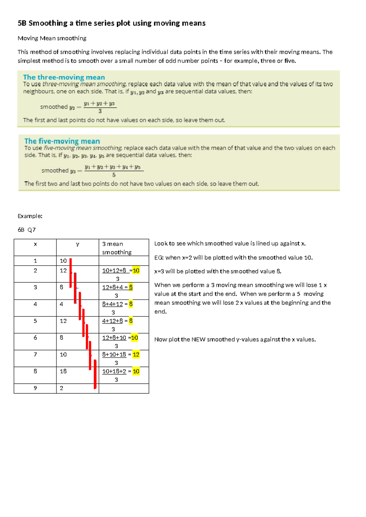 5B Moving Mean Smoothing for Time Series Analysis - Studocu