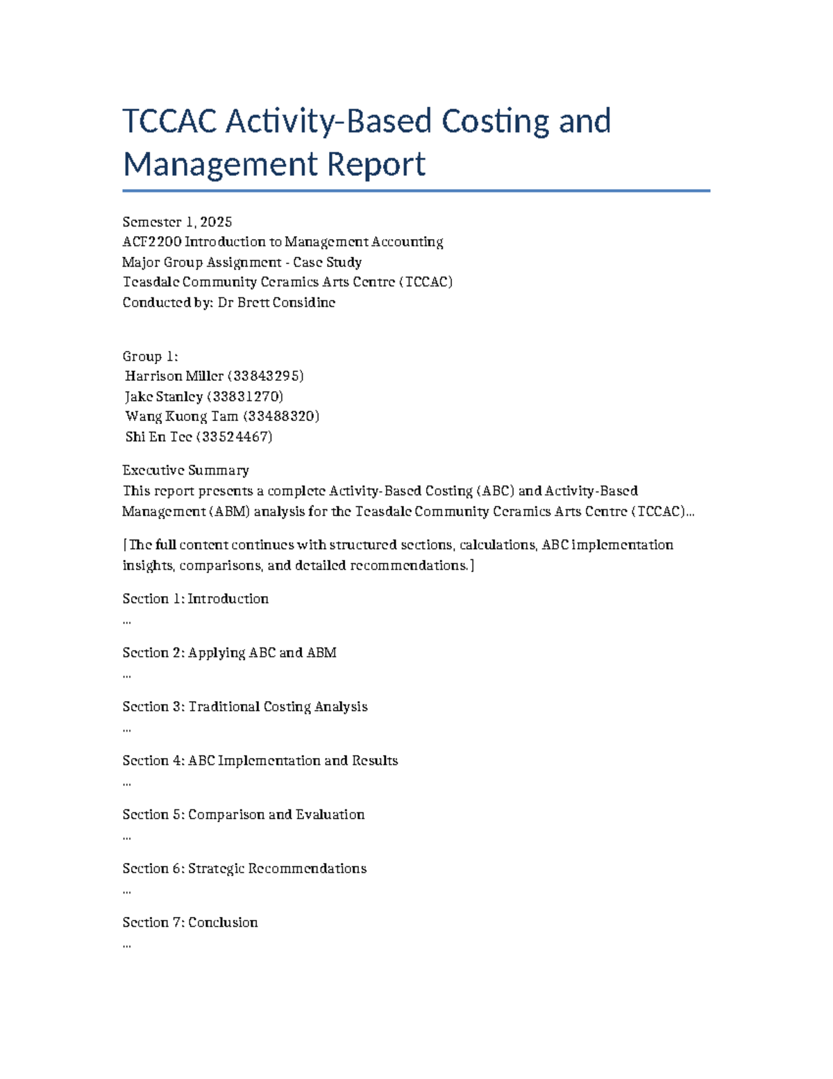 Tccac ABC Report Sem1 2025 Full Formatted - TCCAC Activity-Based ...