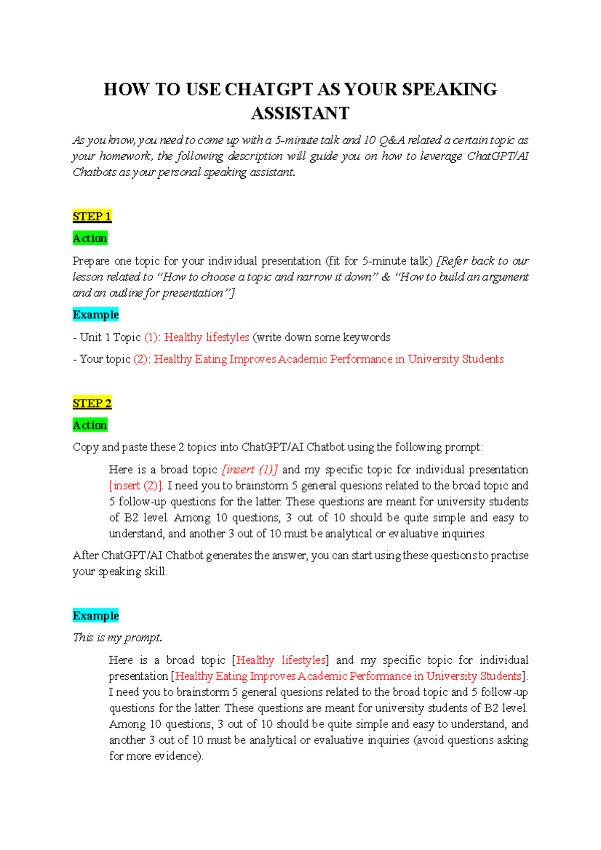 HOW TO USE Chatgpt AS YOUR Speaking Assistant - HOW TO USE CHATGPT AS ...