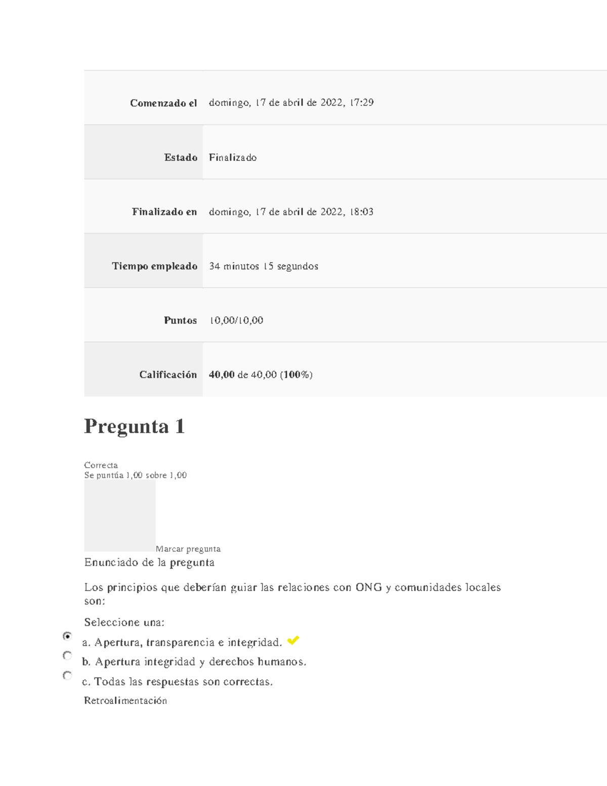 Examen Final de Módulo: Responsabilidad Social y Resultados - Studocu