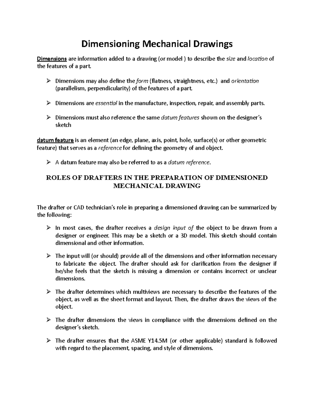 Dimensioning Mechanical Drawings - Dimensioning Mechanical Drawings ...