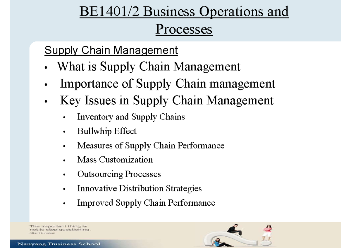W12 Lecture Notes: Key Concepts in Supply Chain Management - Studocu