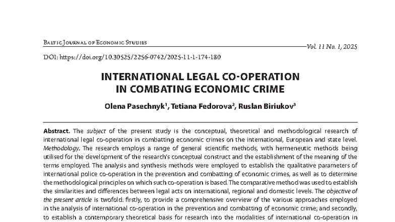 International Legal Cooperation in Combating Economic Crime - Studocu