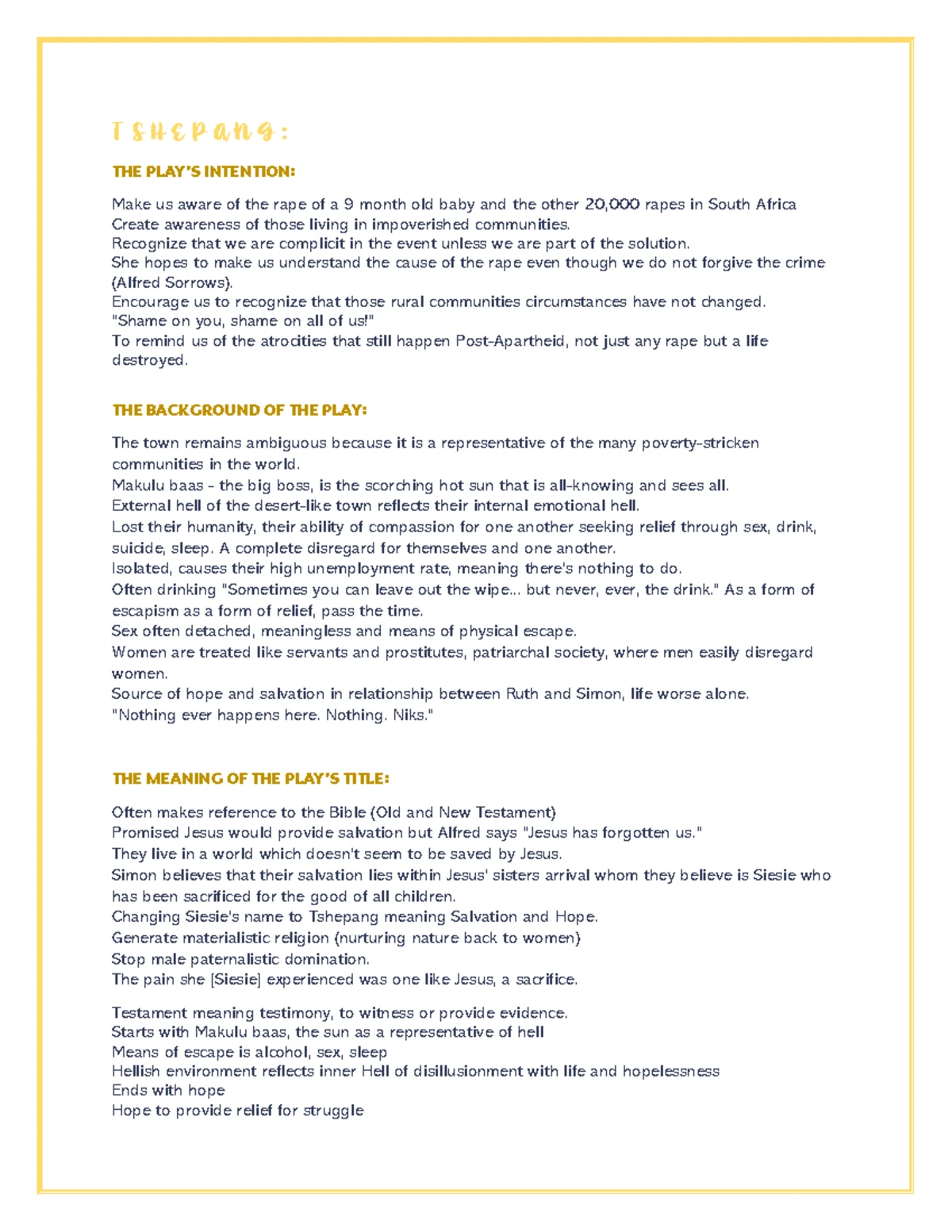 Grade 11 Dramatic Arts Resource Pack - 2025 Edition - Studocu