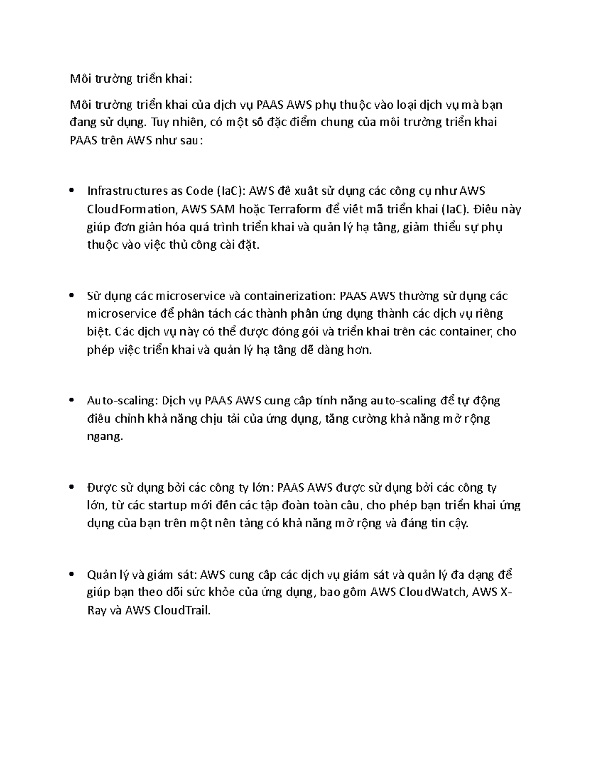 Môi trường triển khai PAAS AWS 1 - Môi tr ường tri n khai: ể Môi tr ...