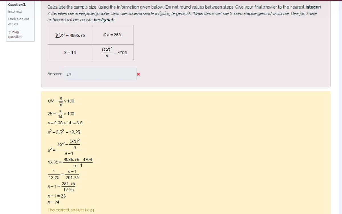 Tutorial Test 6: Sample Size Calculation and Statistical Analysis - Studocu