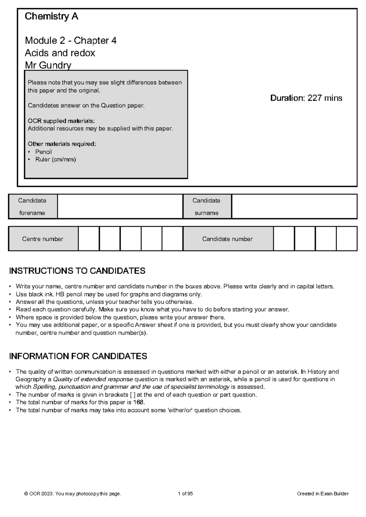 Chemistry A Level Module 2 - Chapter 4: Acids and Redox Reactions - Studocu