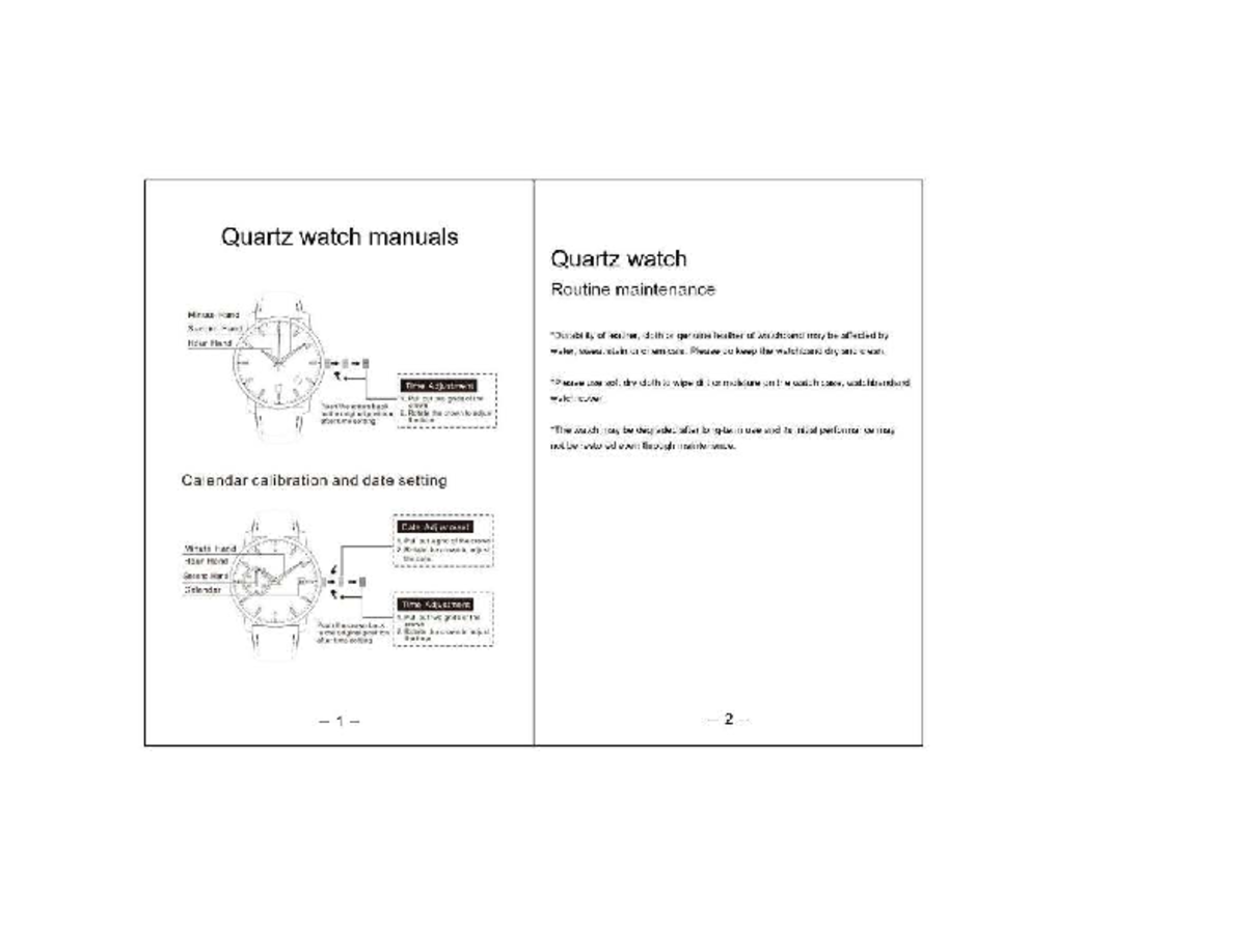 Quartz Watch Manual: Routine Maintenance & Time Adjustment Guide - Studocu