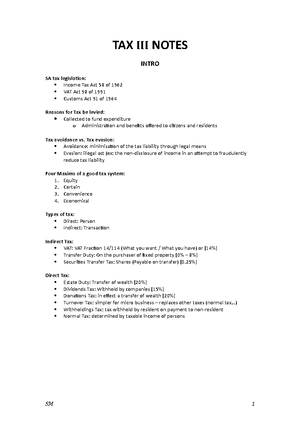 The Framework for calculation of Normal Tax - Taxation II The Framework ...