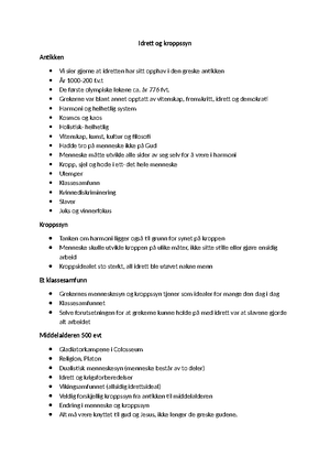 Kap 16 idrett, verider og etikk - Kap. 16 idrett, verdier og etikk Hvilke forhold er det mellom ...