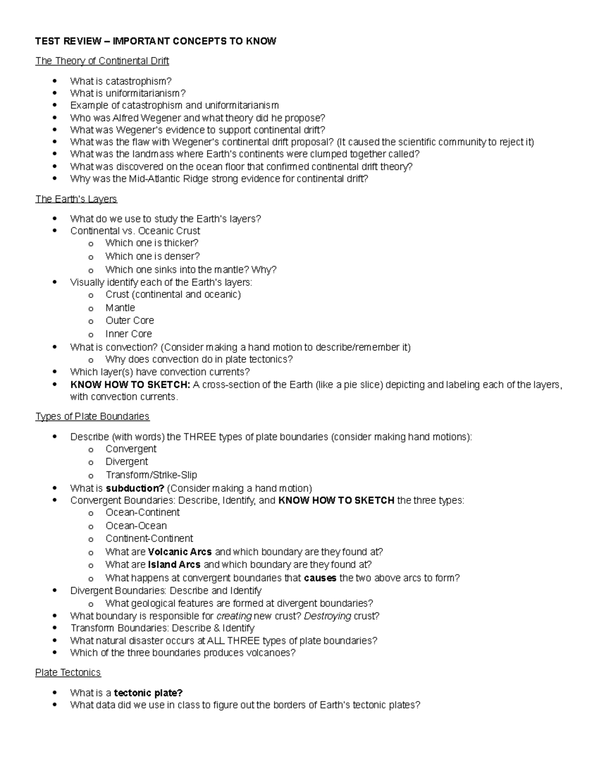 Unit 2 Review: Key Concepts in Earth & Space Science - Studocu