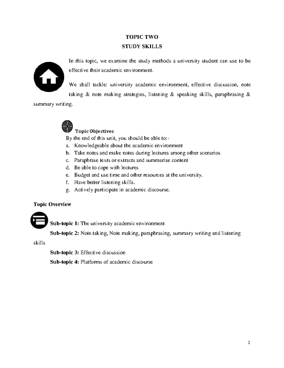 Study Skills and Academic Success - Topic 2 Analysis by Dr. Nyongesa ...