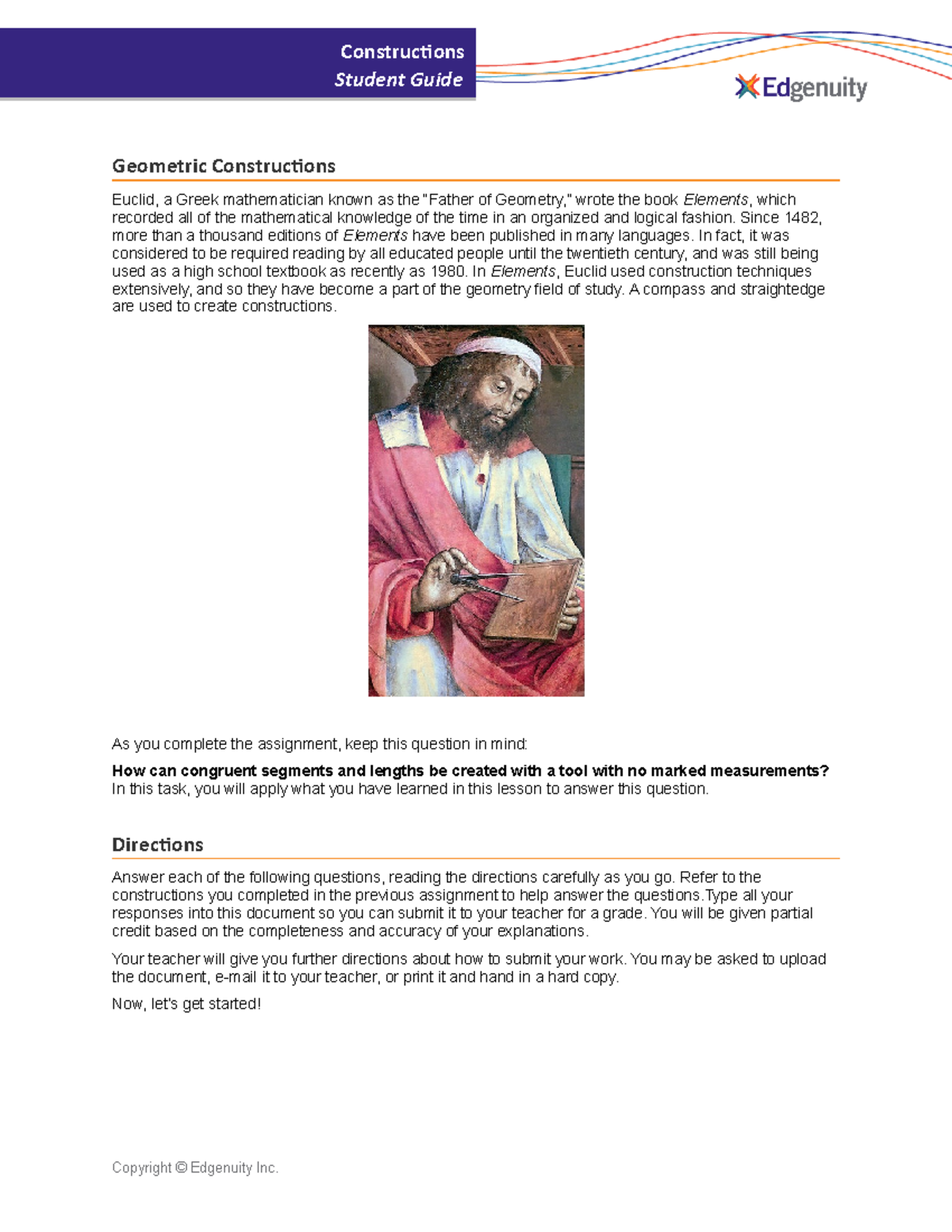 8101-01-07 Geometric Constructions - Student Guide Part 2 - Studocu